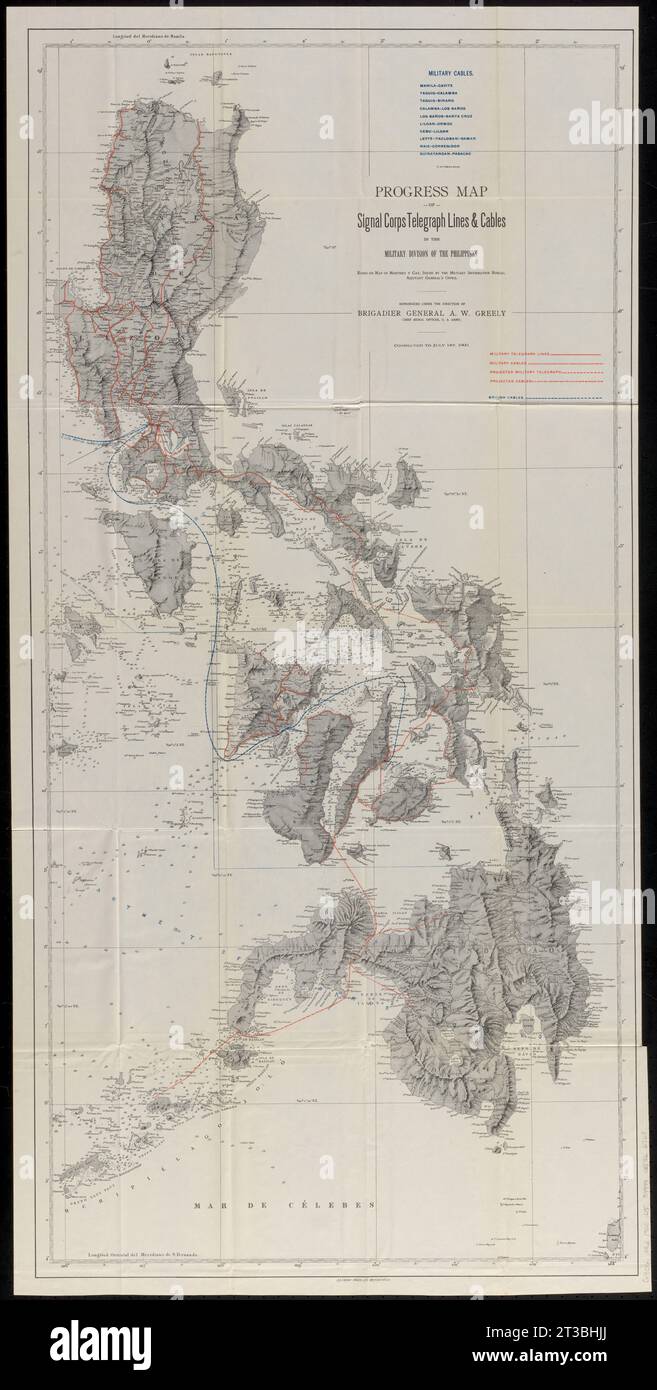 Progress map of Signal Corps telegraph lines & cables in the military ...