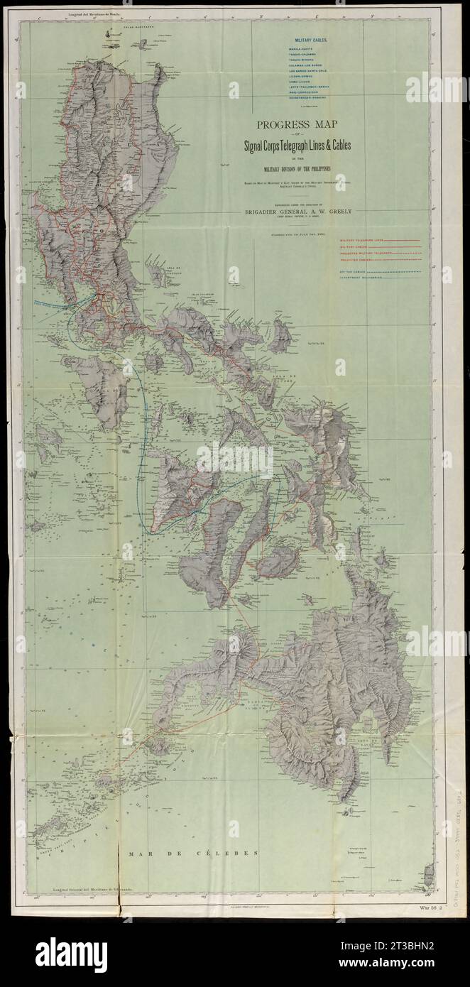 Progress map of Signal Corps telegraph lines & cables in the military ...