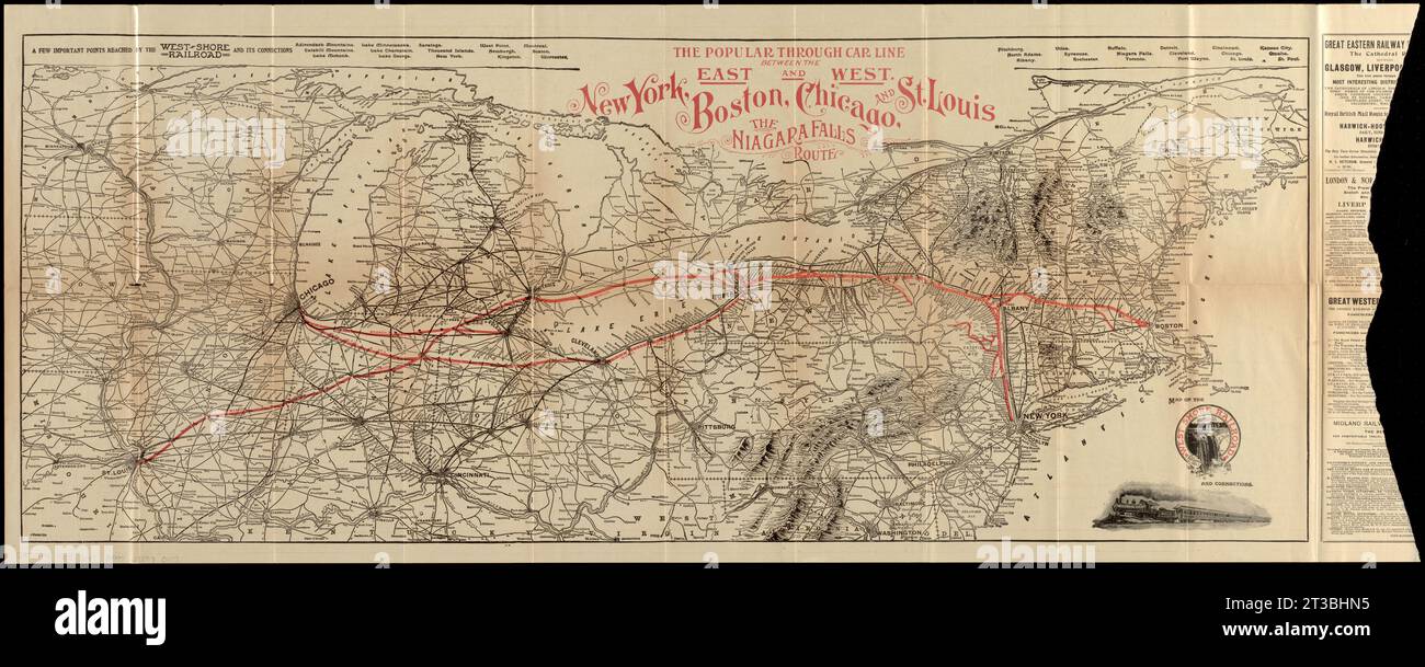 Map of the West Shore Railroad and connections Stock Photo - Alamy