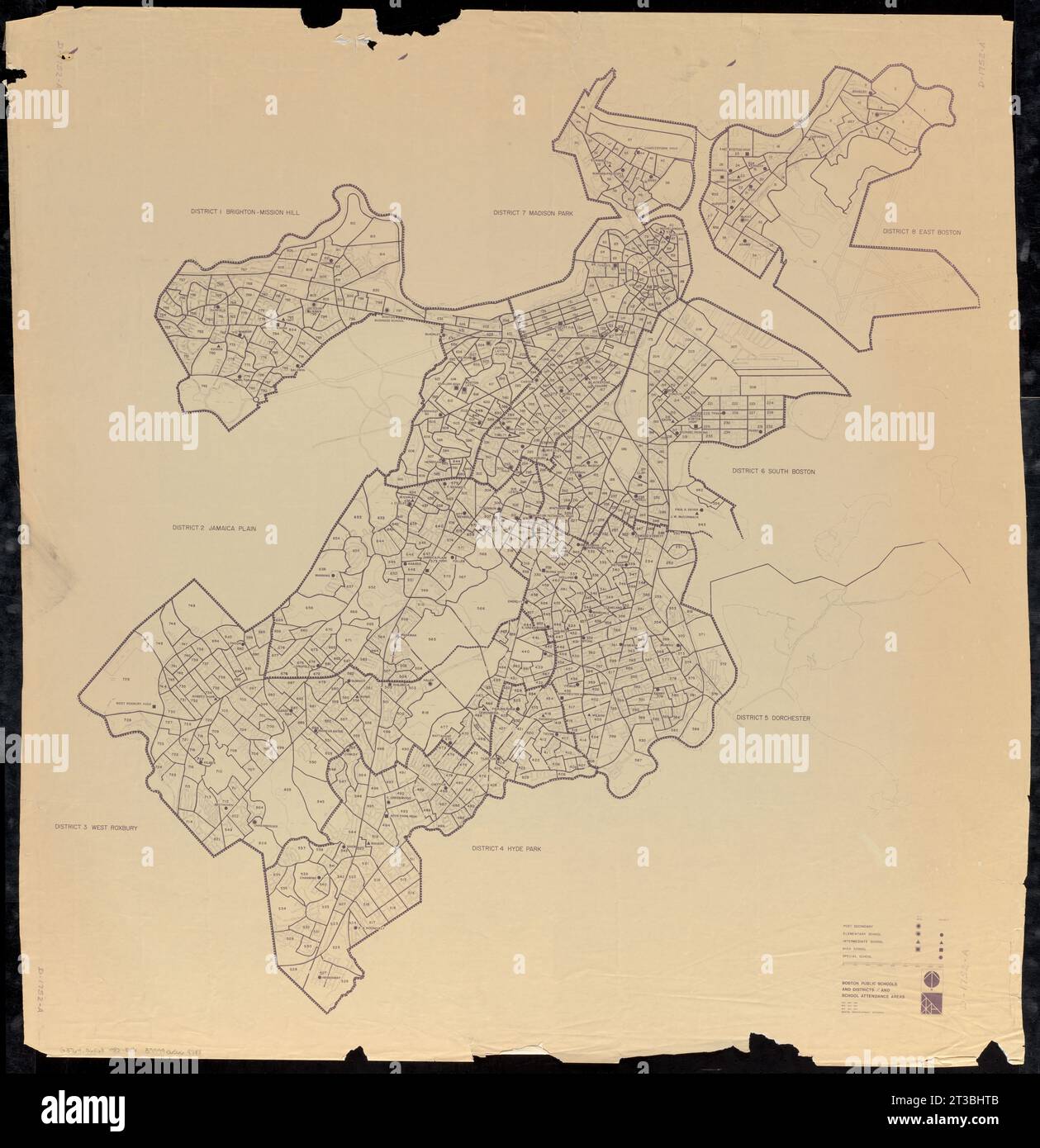 Boston public schools and districts : and school attendance areas Stock ...