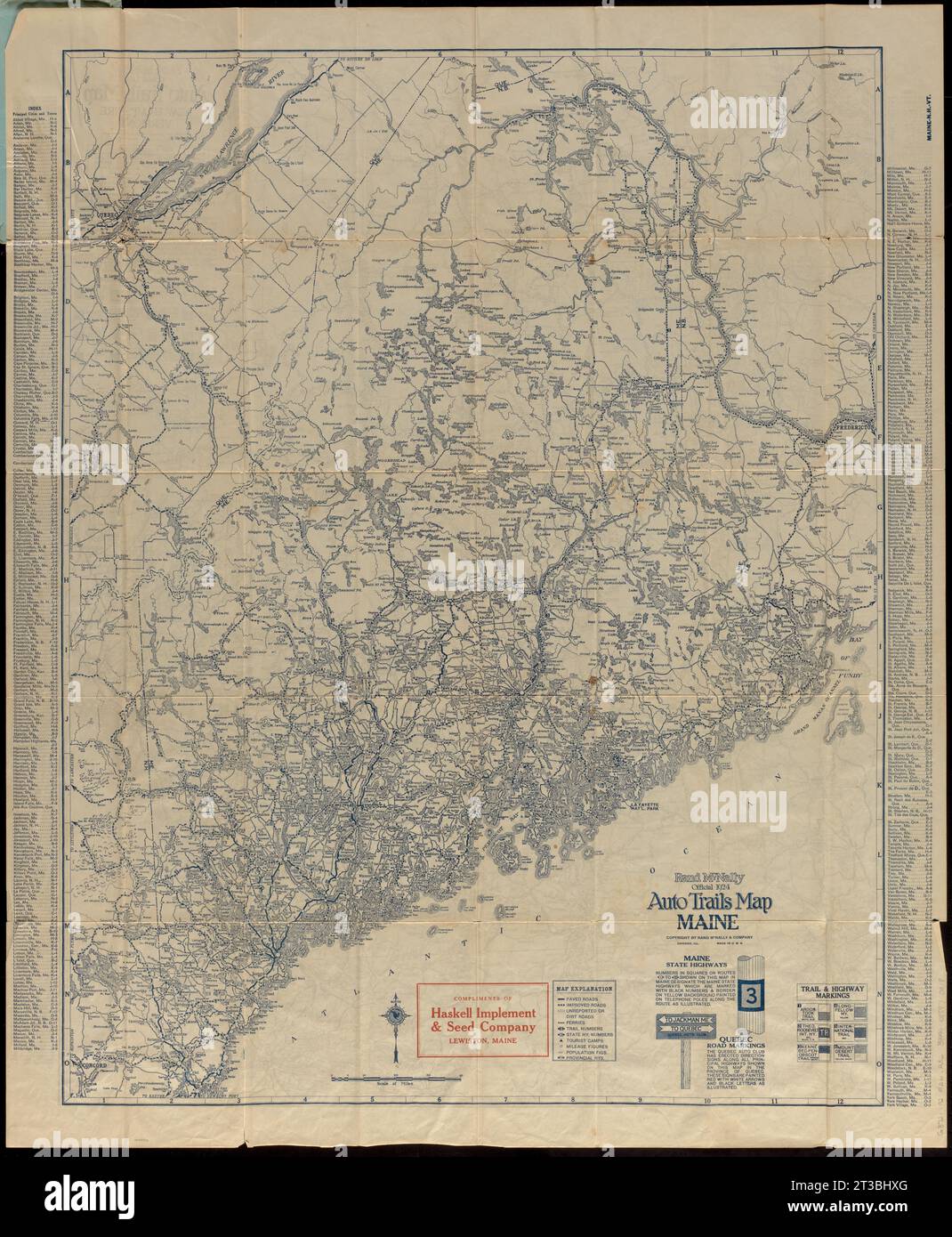 Rand McNally official 1924 auto trails map Maine ; Rand McNally ...