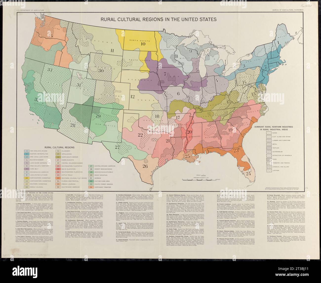 Rural cultural regions in the United States Stock Photo - Alamy