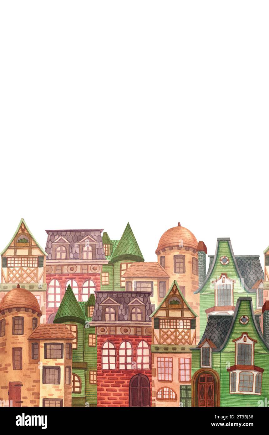 House home cottage cosy building estate painted by watercolor isolated ...