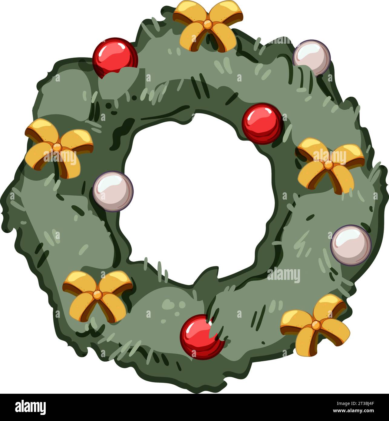 party christmas wreath cartoon vector illustration Stock Vector Image ...