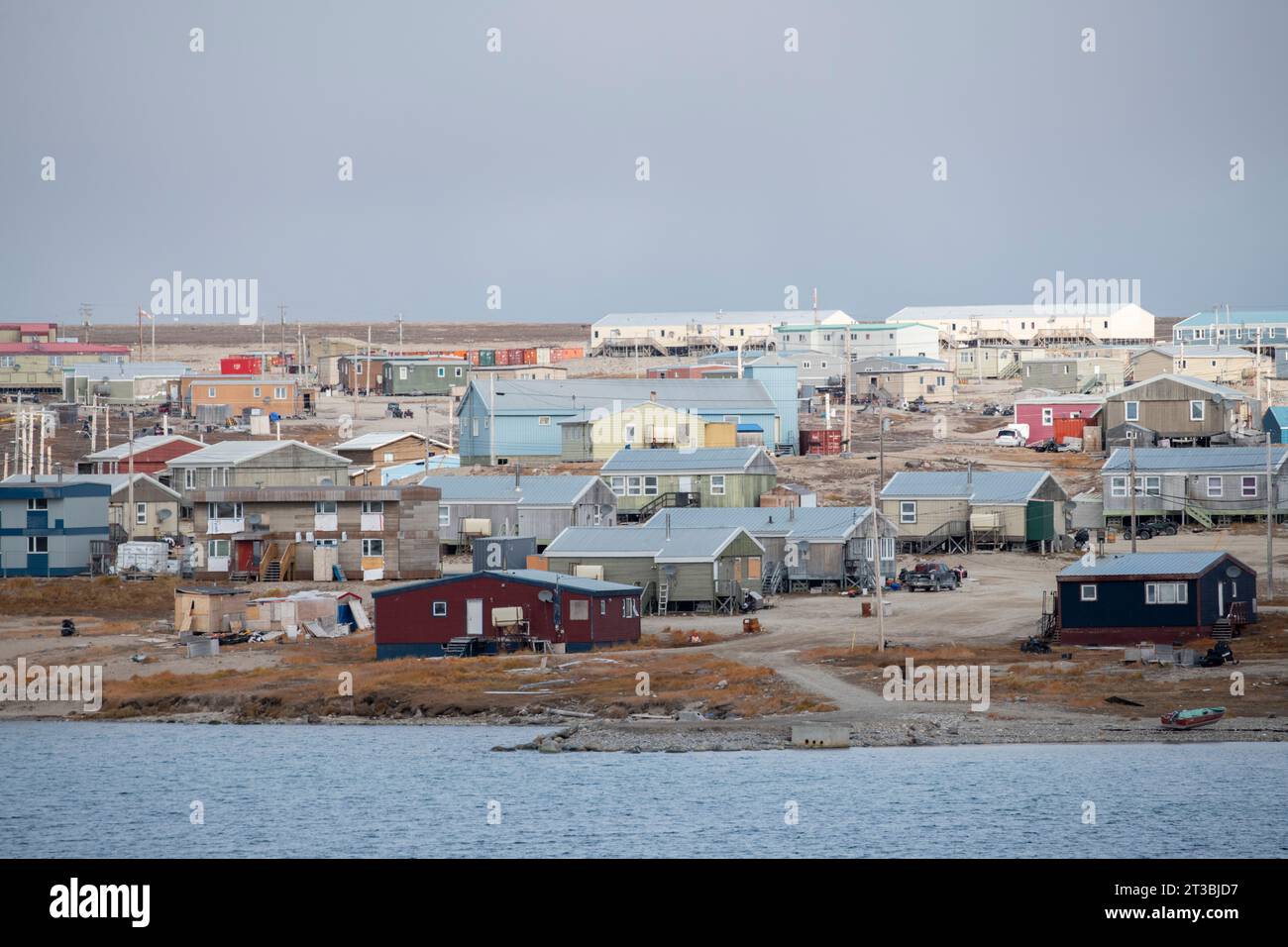 Canada, Nunavut, King William Island, Gjoa Haven. Coastal view of ...