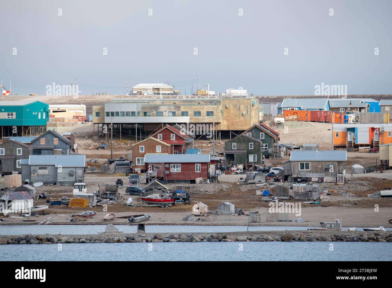 Canada, Nunavut, King William Island, Gjoa Haven. Coastal view of ...