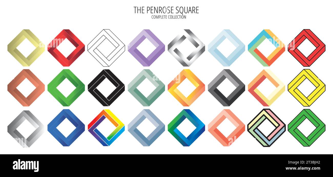 The Penrose Impossible Triangle Collection On White Stock Vector Image And Art Alamy