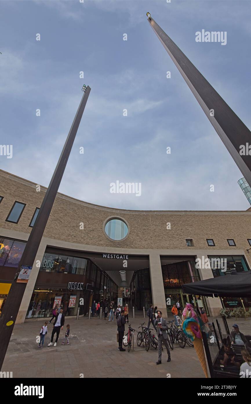 A wide-angle view to the main entrance of the Westgate Oxford shopping ...