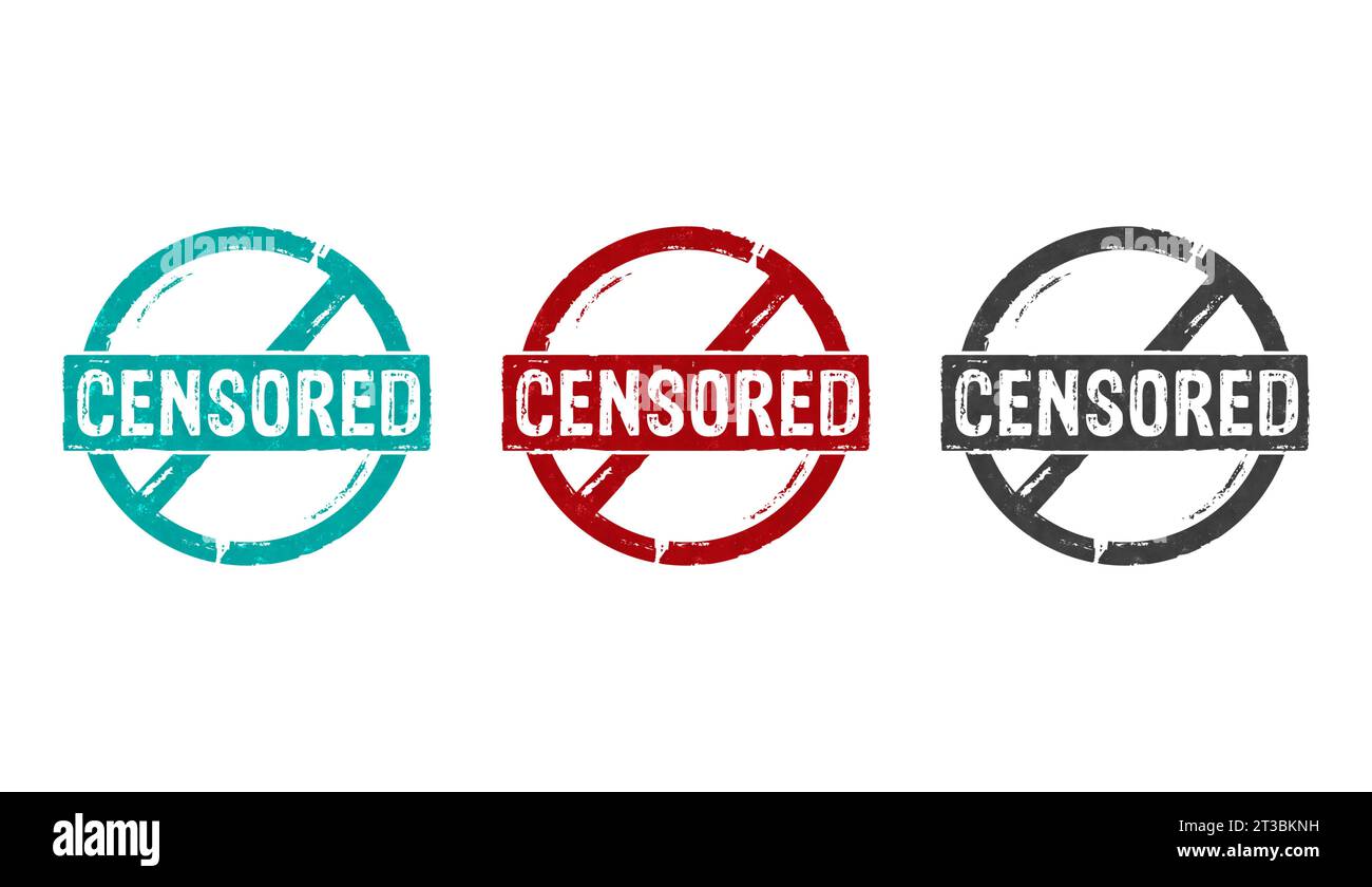Censored stamp icons in few color versions. Restricted for adults only ...