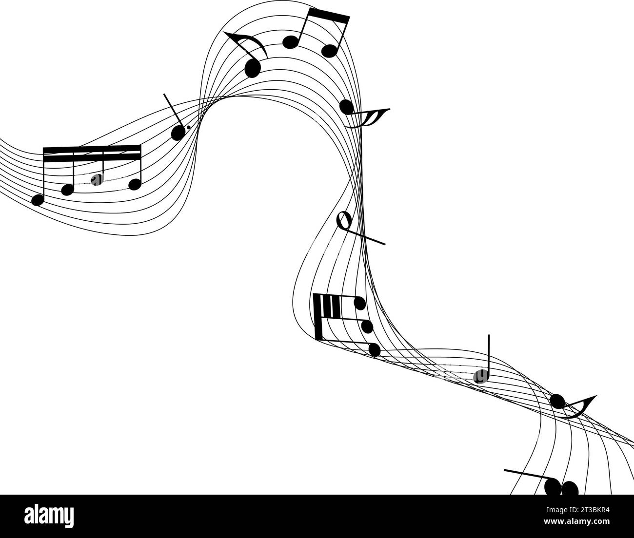Musical notes staff background on white. Vector illustration Stock ...