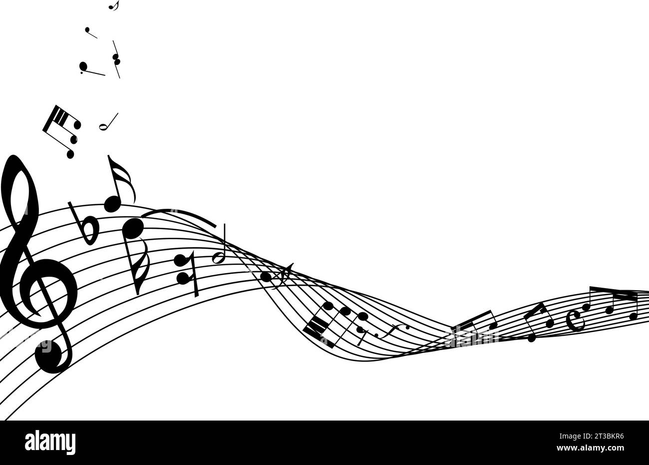 Musical notes staff background on white. Vector illustration Stock ...