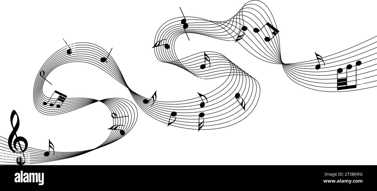 Musical notes staff background on white. Vector illustration Stock ...