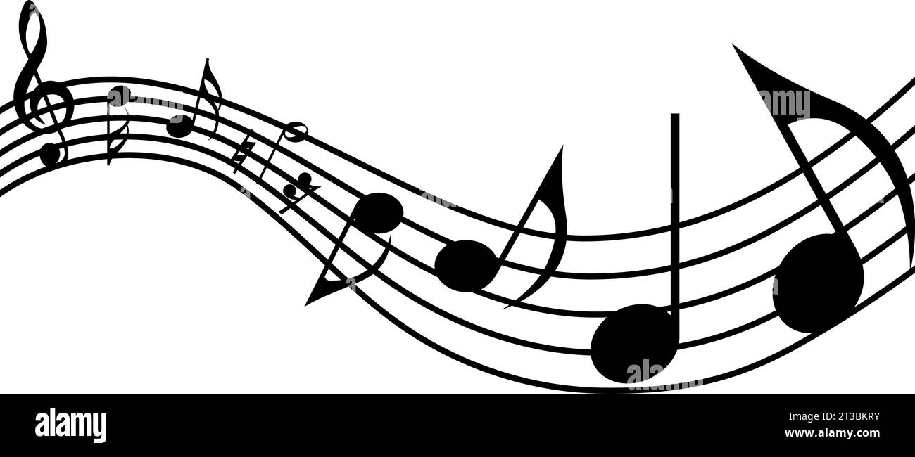 Musical notes staff background on white. Vector illustration Stock ...