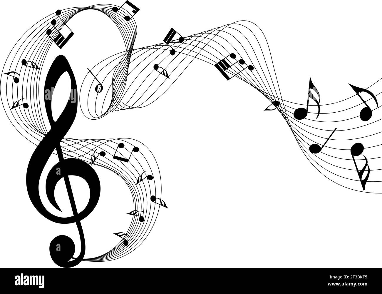 Musical notes staff background on white. Vector illustration Stock ...