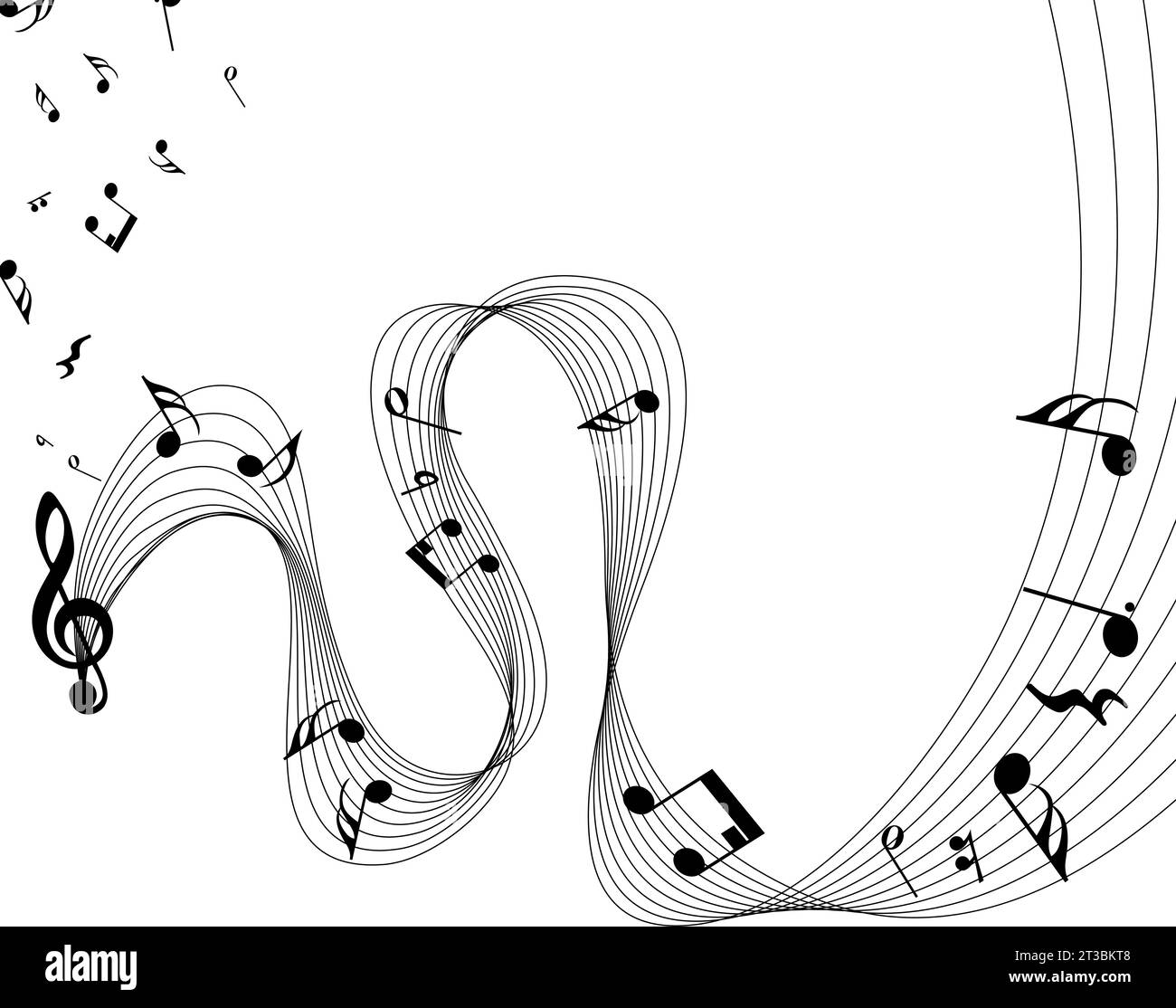 Musical notes staff background on white. Vector illustration Stock ...