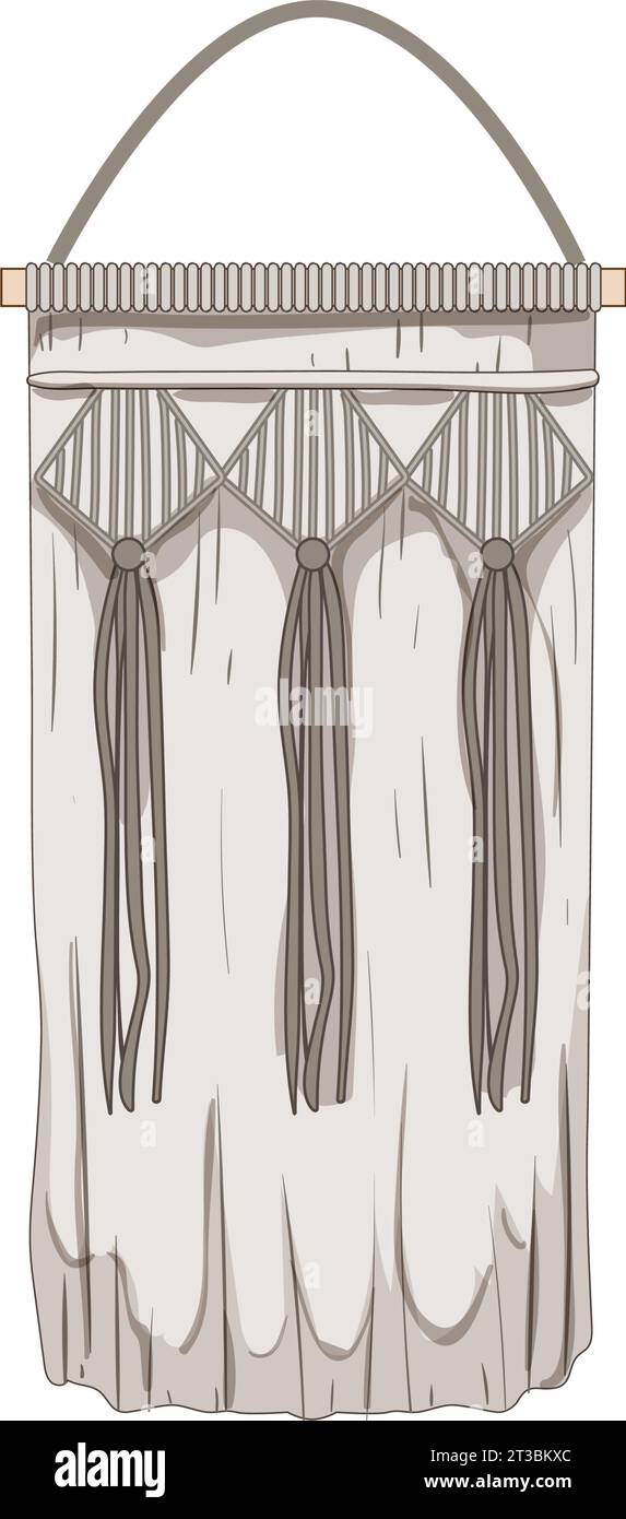 style macrame wall hanging cartoon vector illustration Stock Vector ...