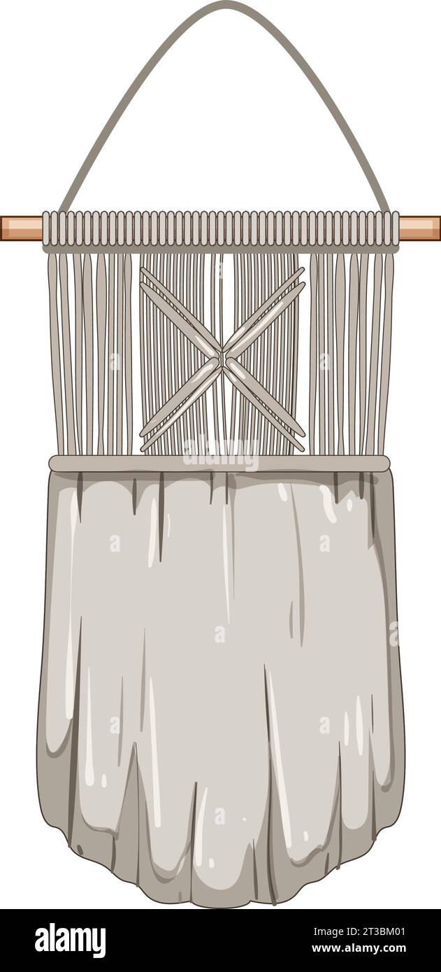 decoration macrame wall hanging cartoon vector illustration Stock ...