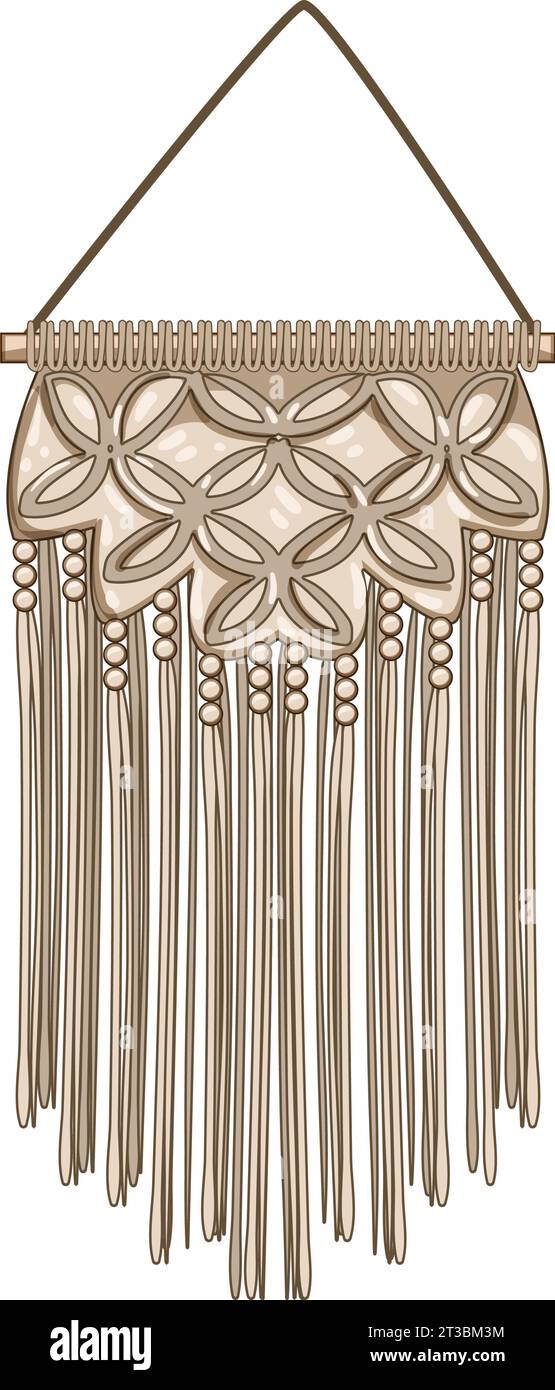 natural macrame wall hanging cartoon vector illustration Stock Vector ...