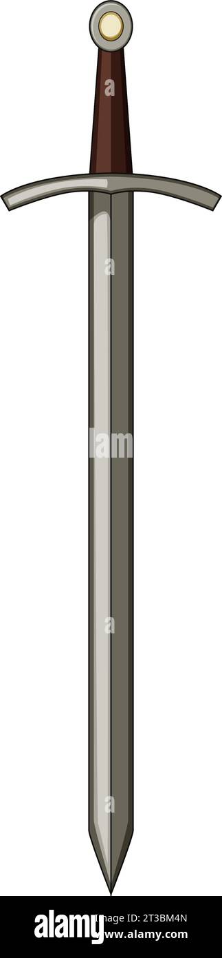 steel medieval sword cartoon vector illustration Stock Vector Image ...