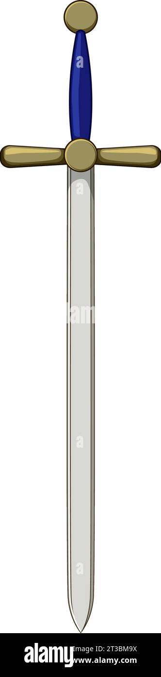 sharp medieval sword cartoon vector illustration Stock Vector Image ...