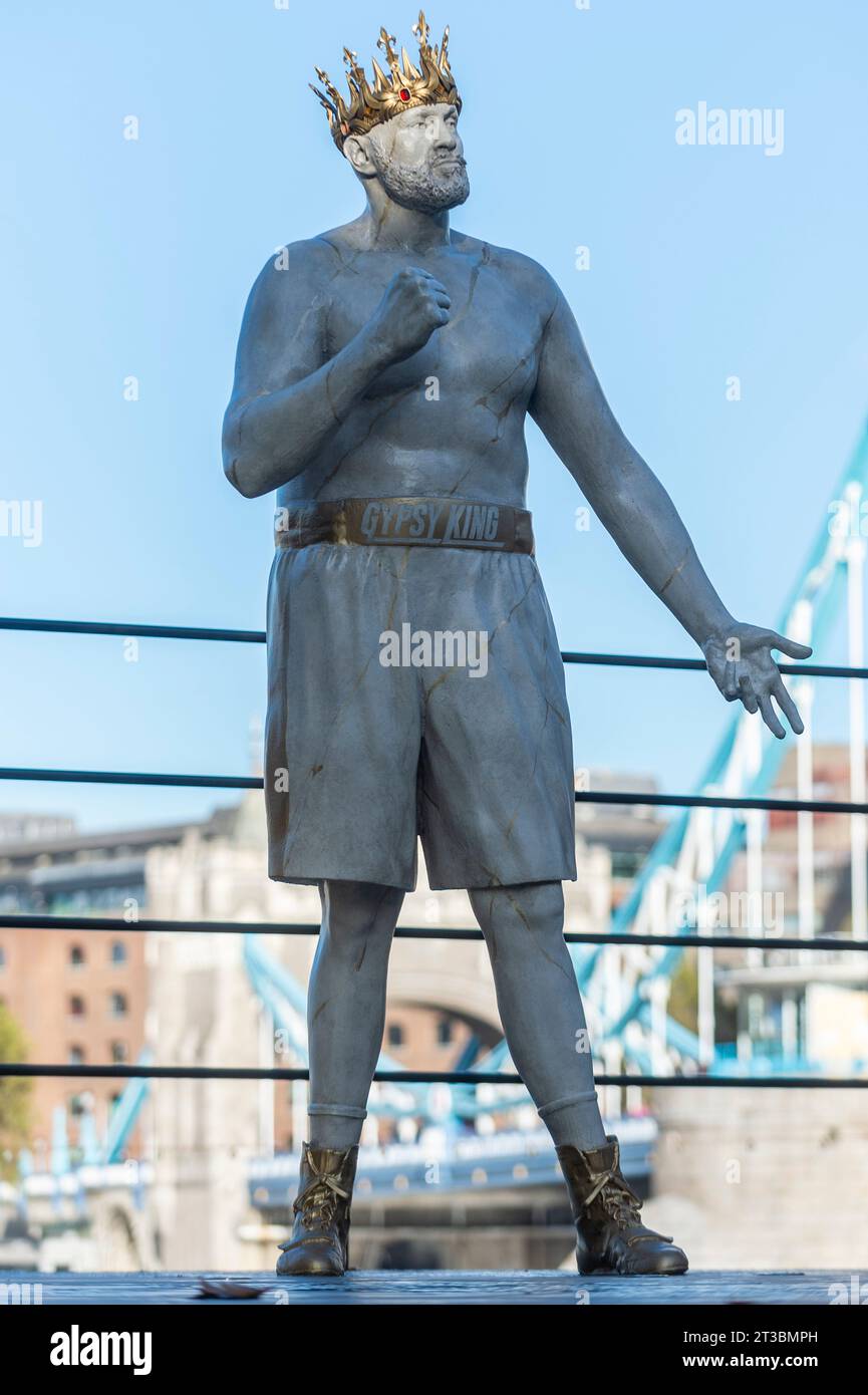 London, UK. 24 October 2023. A boxing ring carrying the slogan Battle ...