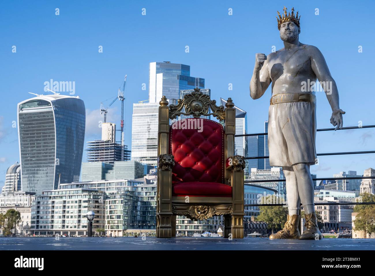 London, UK. 24 October 2023. A boxing ring carrying the slogan Battle ...