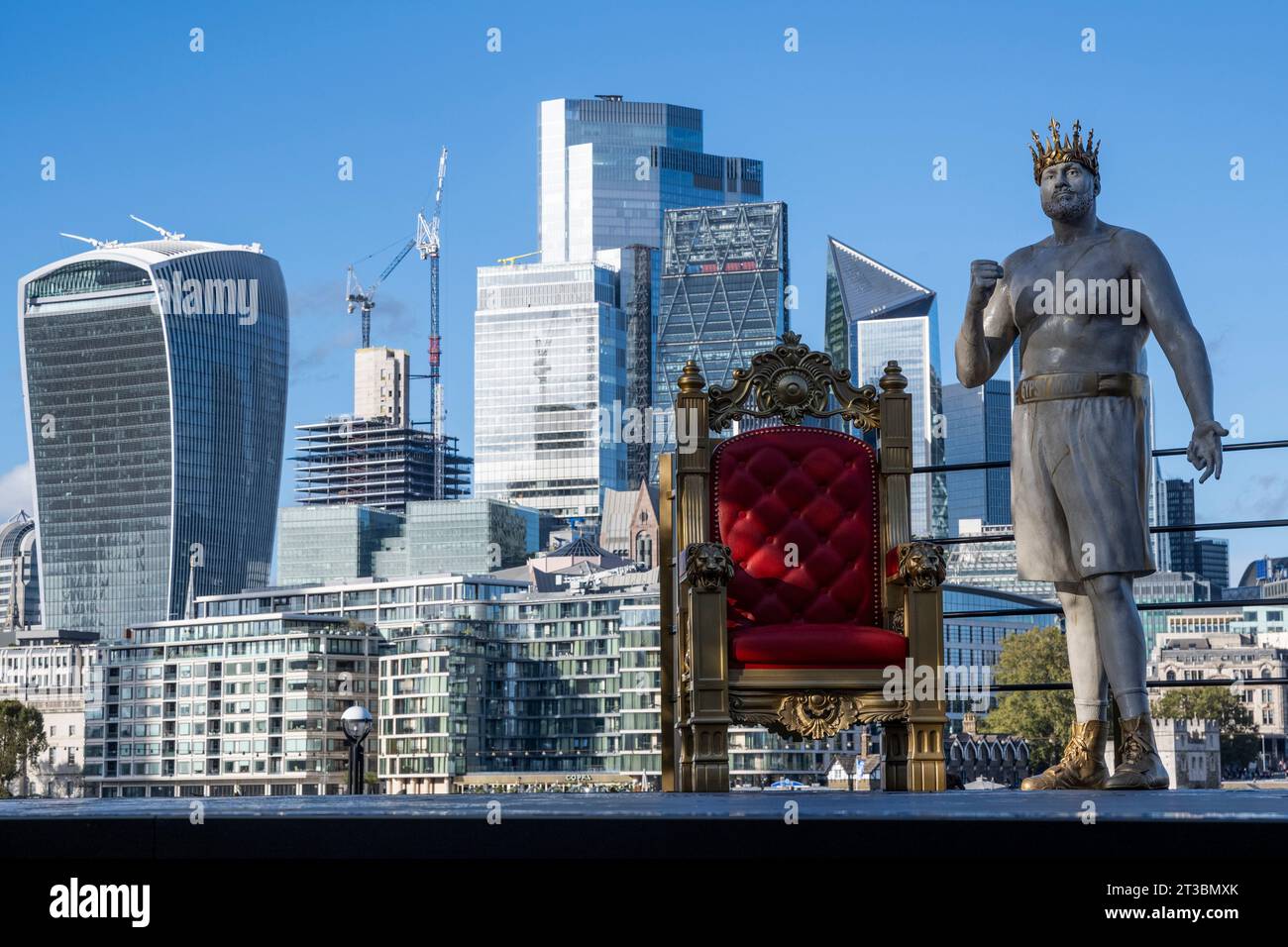 London, UK. 24 October 2023. A boxing ring carrying the slogan Battle ...