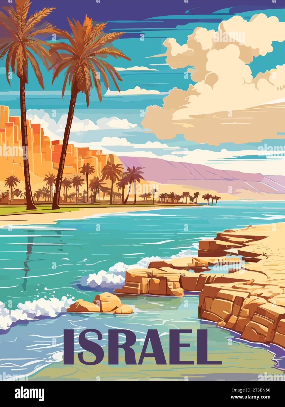 Israel Travel Destination Poster in retro style Stock Vector Image ...