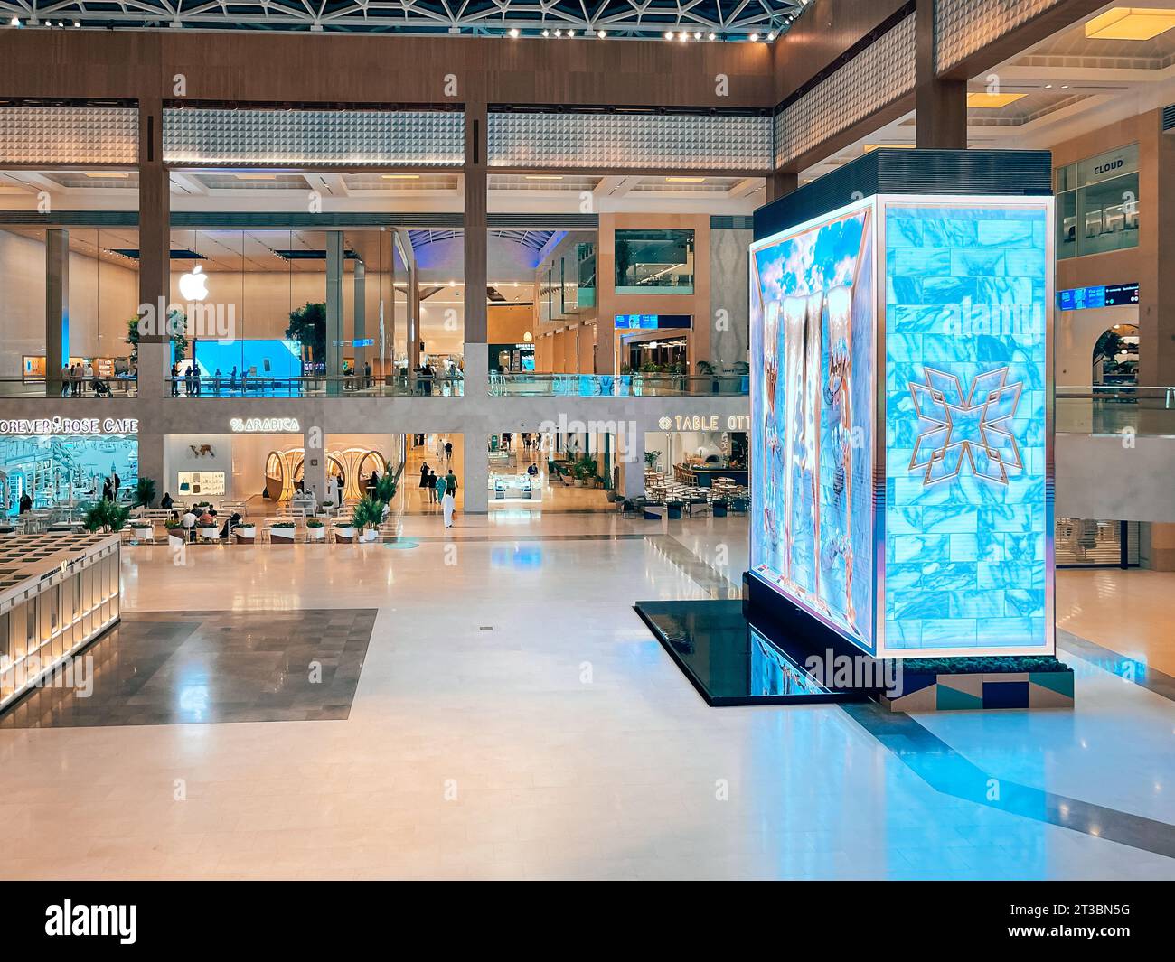 Beautiful interior design of the famous Yas Mall landmark in Abu Dhabi ...