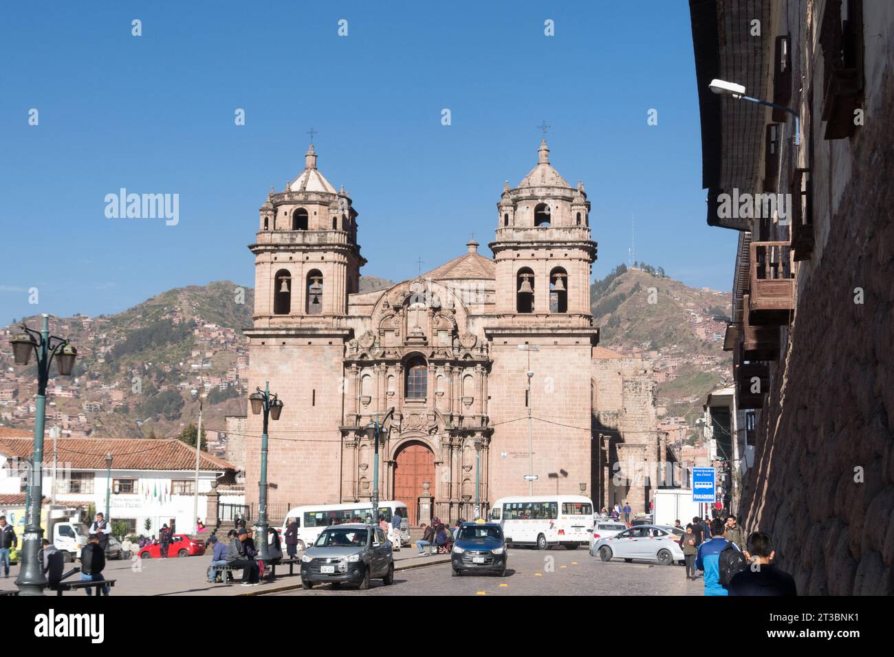 St. Peter's Church or San Pedro, Cusco Peru. The place is animated ...