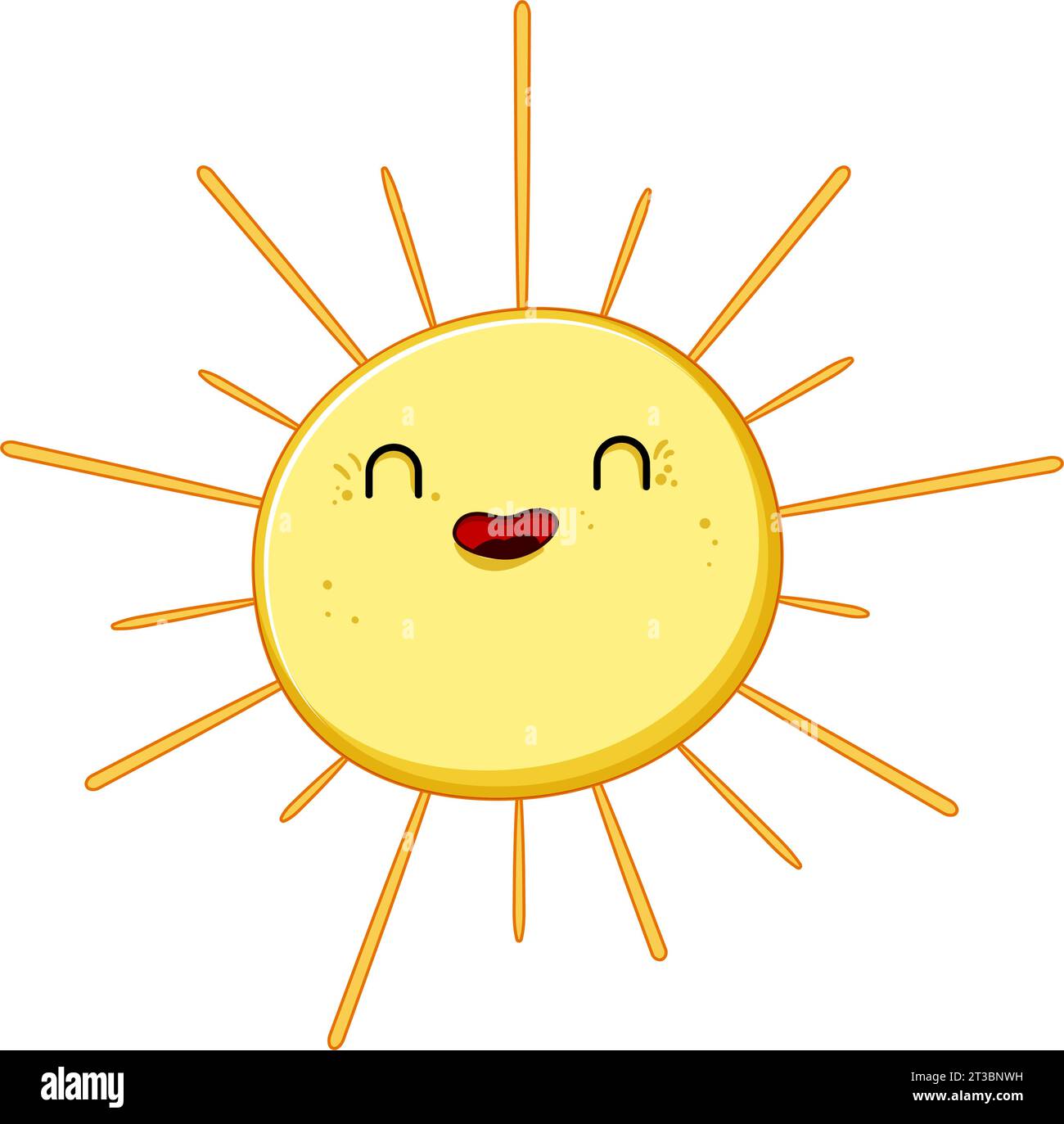 print sun character cartoon vector illustration Stock Vector Image ...