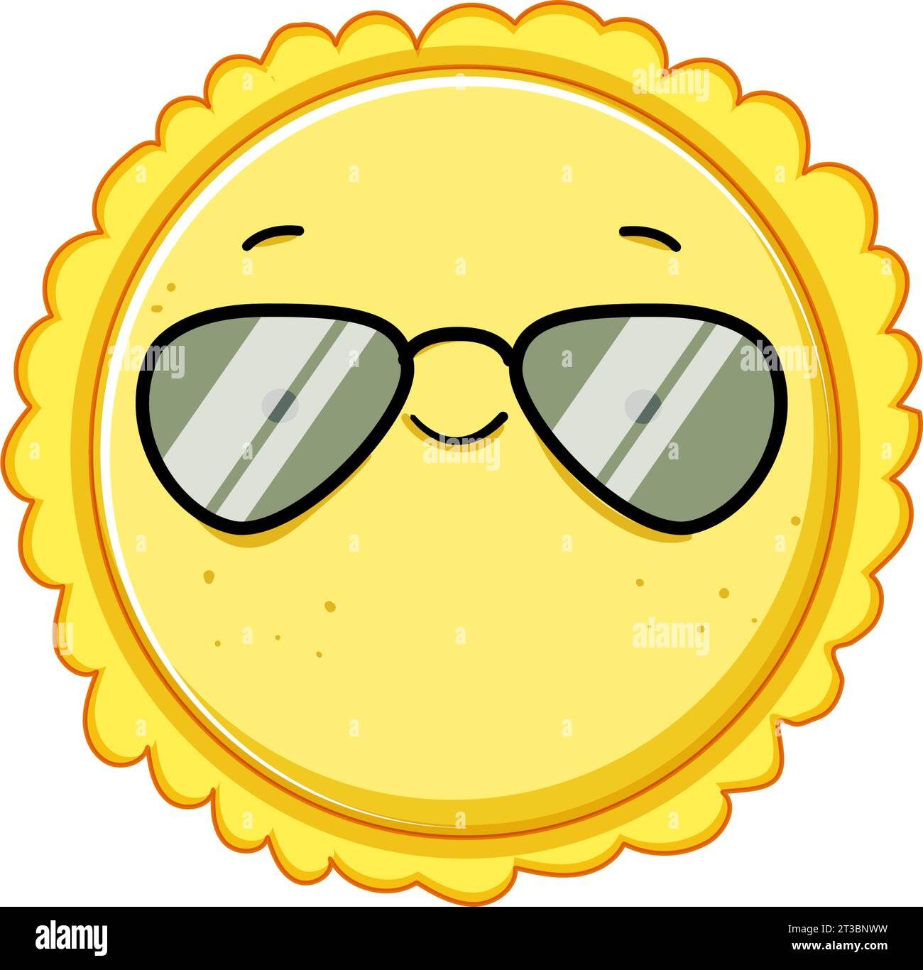 poster sun character cartoon vector illustration Stock Vector Image ...