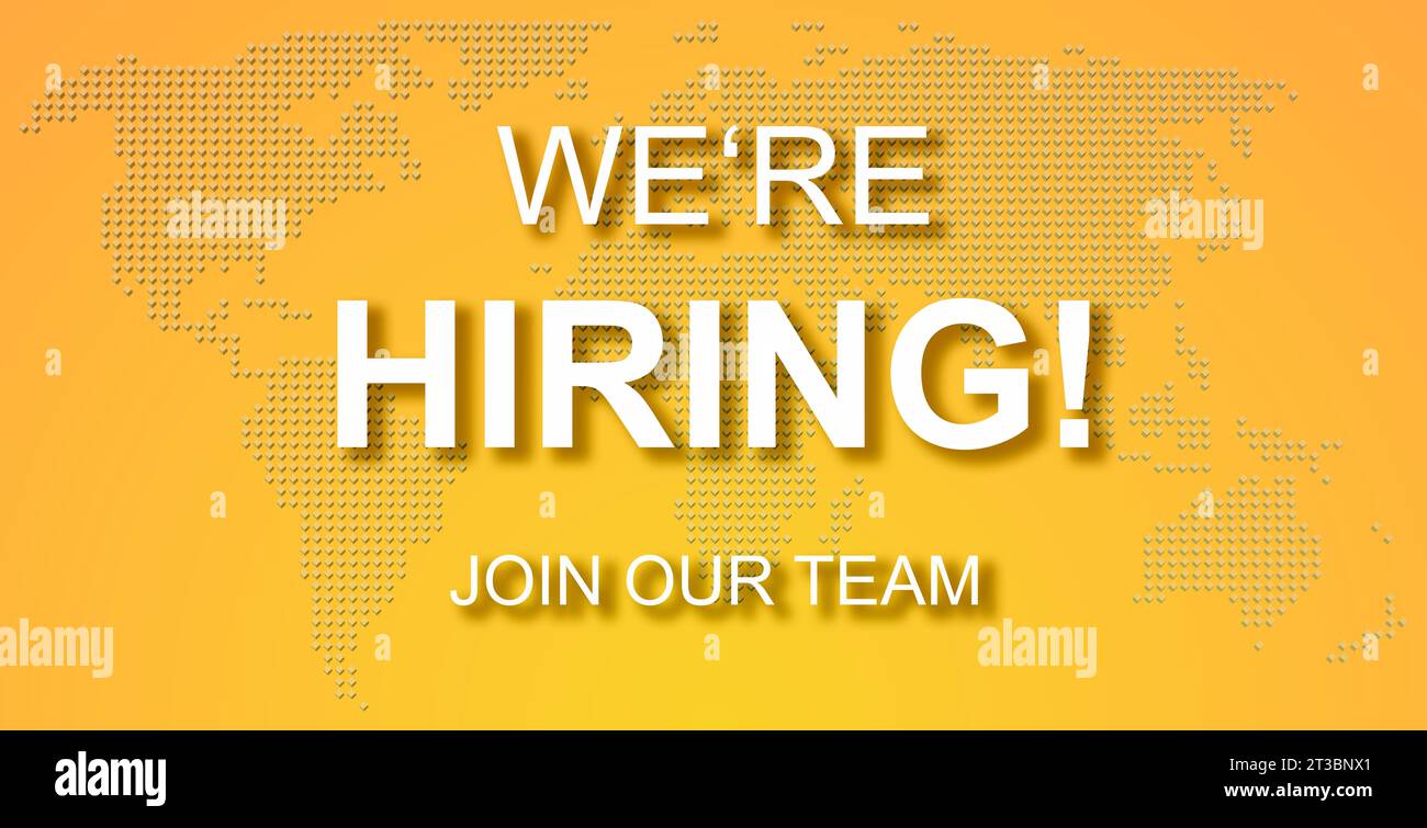 We're Hiring Typography with Hi Standing Out Concept Design with World ...