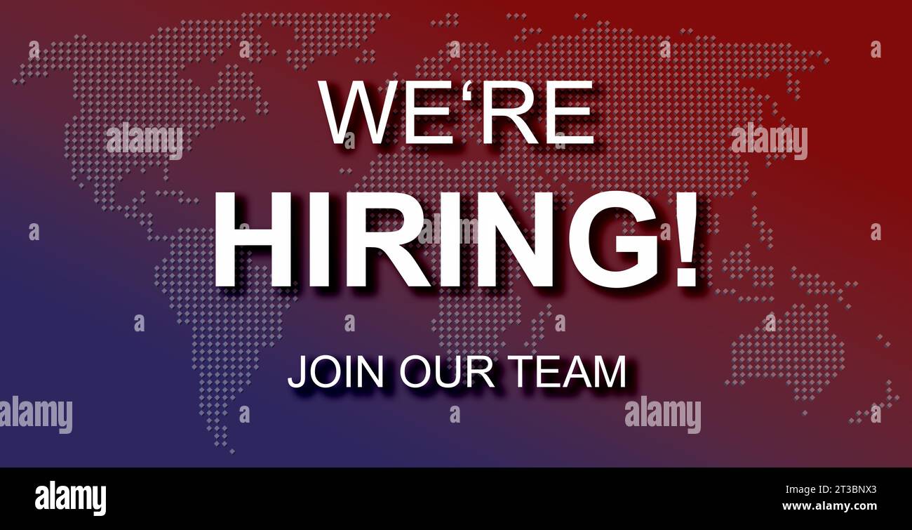 We're Hiring Typography with Hi Standing Out Concept Design with World ...