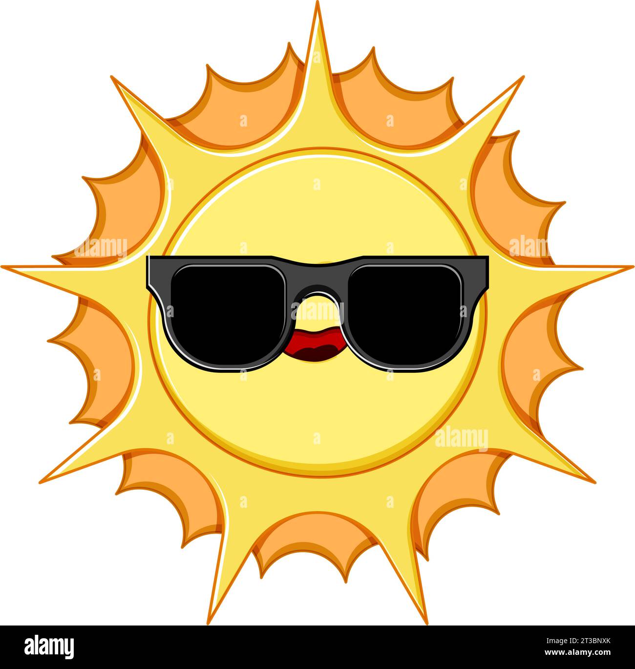 summer sun character cartoon vector illustration Stock Vector Image ...