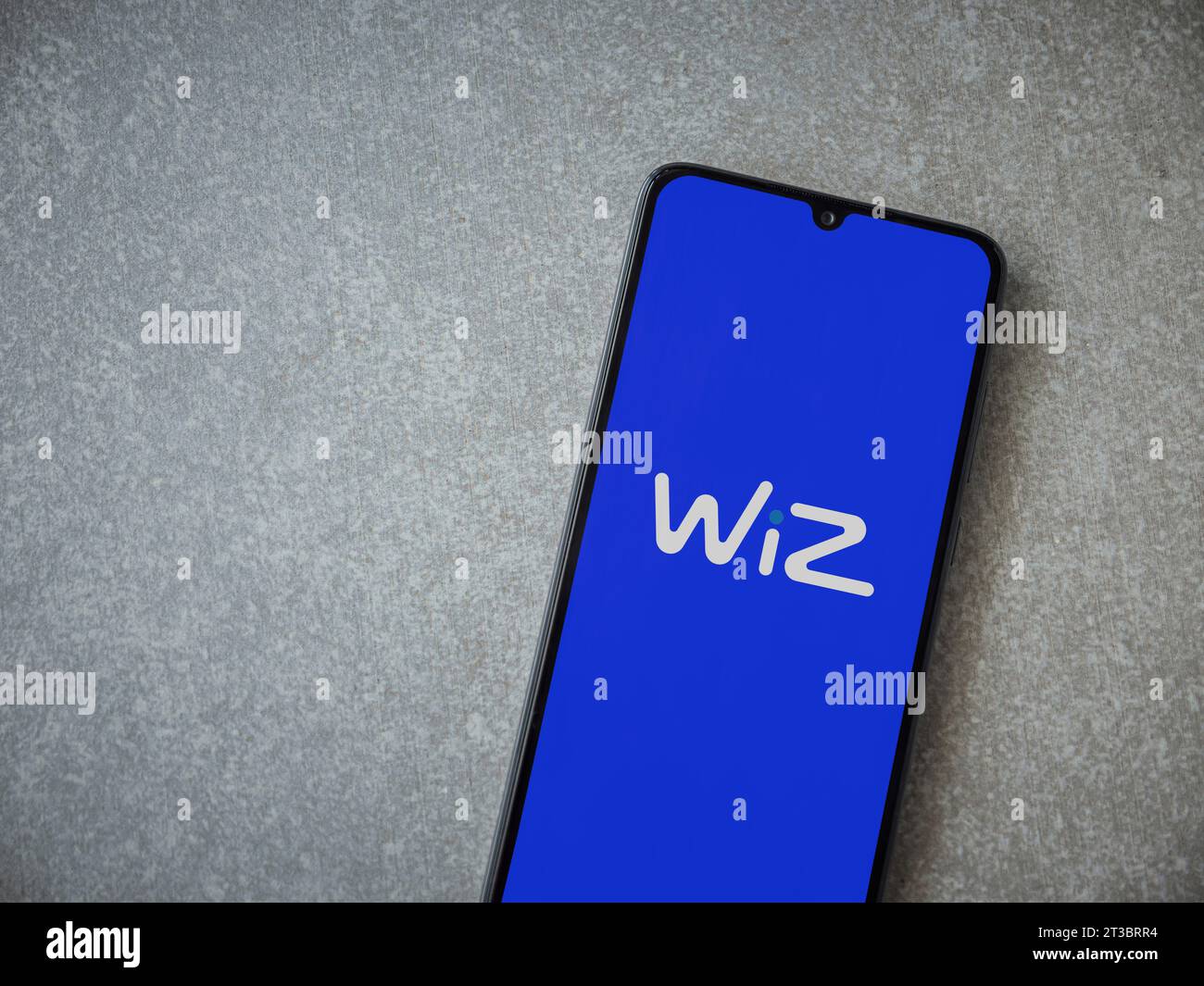 Lod, Israel - July 16,2023: WIZ app launch screen on smartphone on ...
