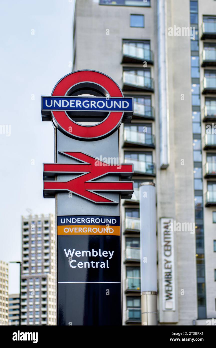 Wembley Central Station interchange sign on the High Road, Wembley ...