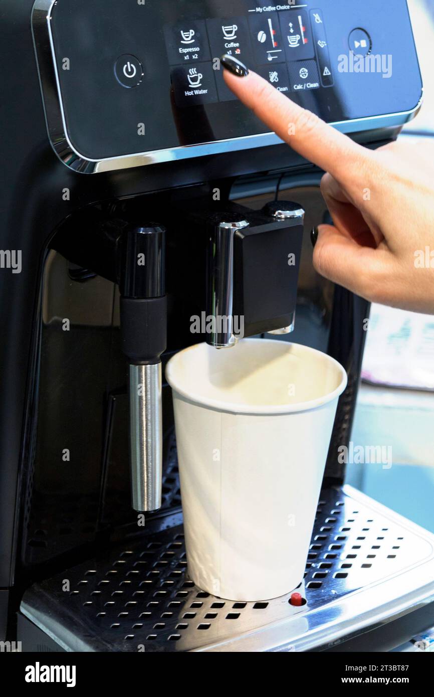 Automatic bean to cup coffee machine hi-res stock photography and ...