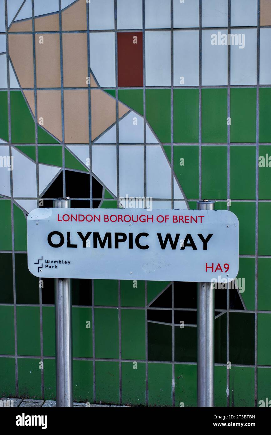 Olympic Way street sign, Wembley Park, Borough of Brent, London ...