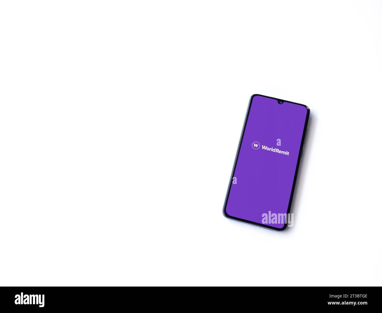 Lod, Israel - July 16,2023: WorldRemit app launch screen on smartphone ...