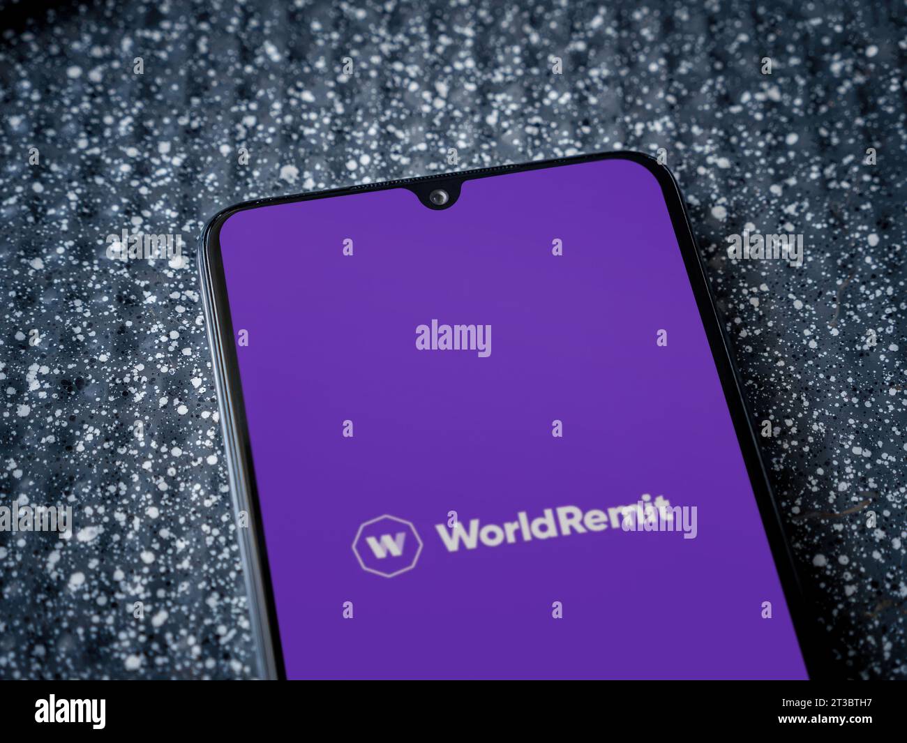 Lod, Israel - July 16,2023: WorldRemit app launch screen on smartphone ...