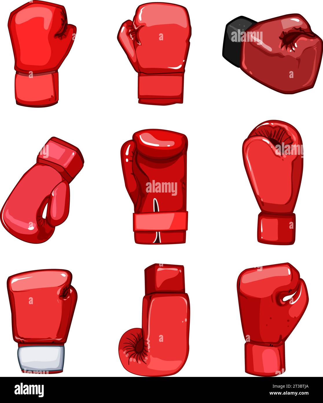 boxing gloves set cartoon vector illustration Stock Vector Image & Art ...