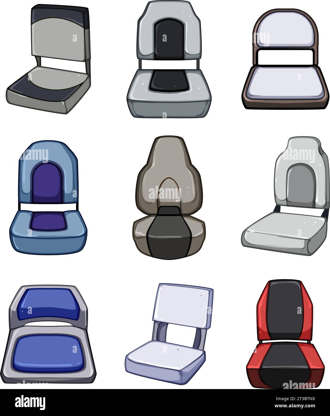 boat seats set cartoon vector illustration Stock Vector Image & Art - Alamy