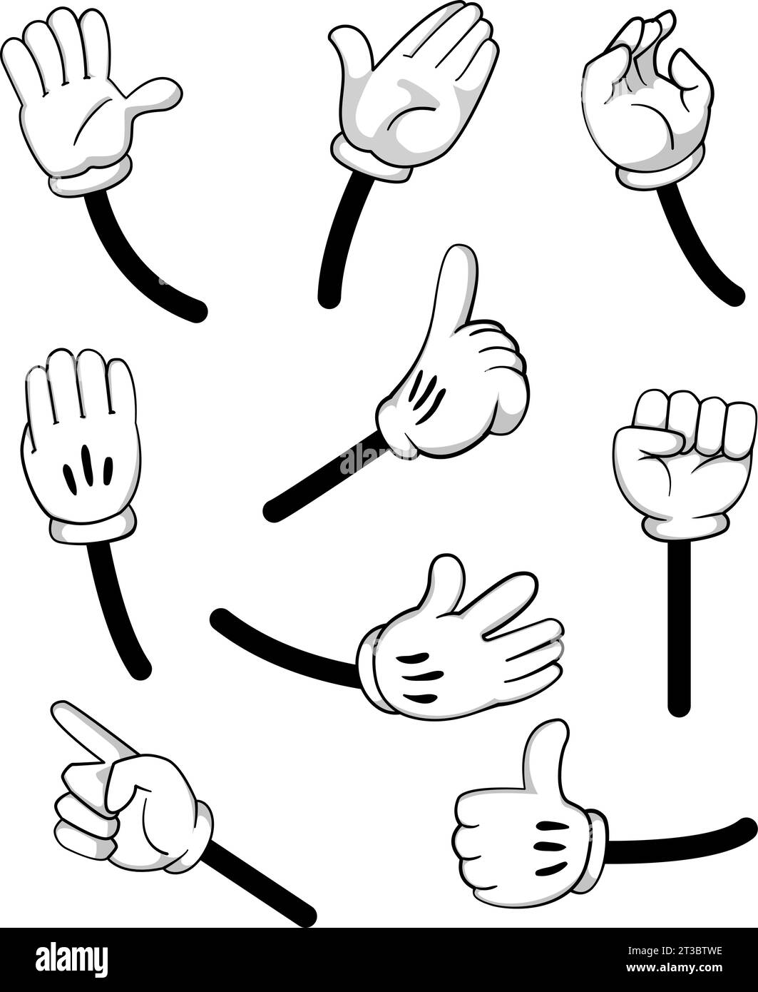 cartoon hand set cartoon vector illustration Stock Vector Image & Art ...