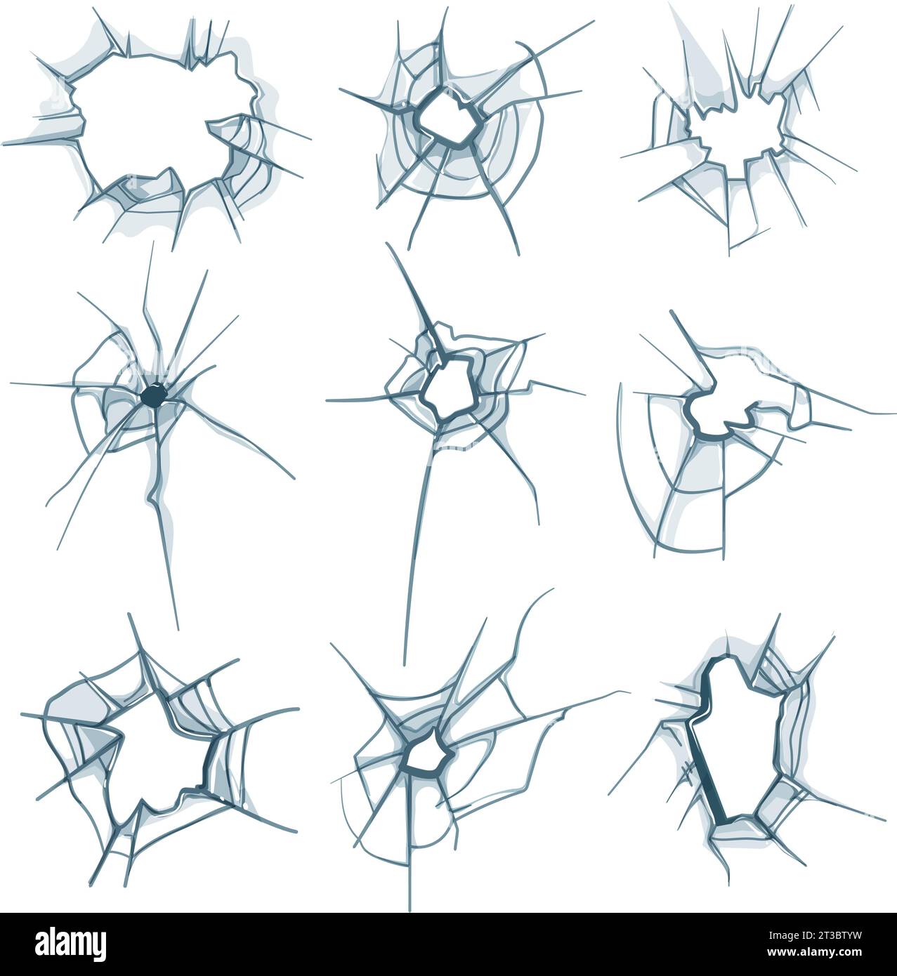 broken glass set cartoon vector illustration Stock Vector Image & Art ...