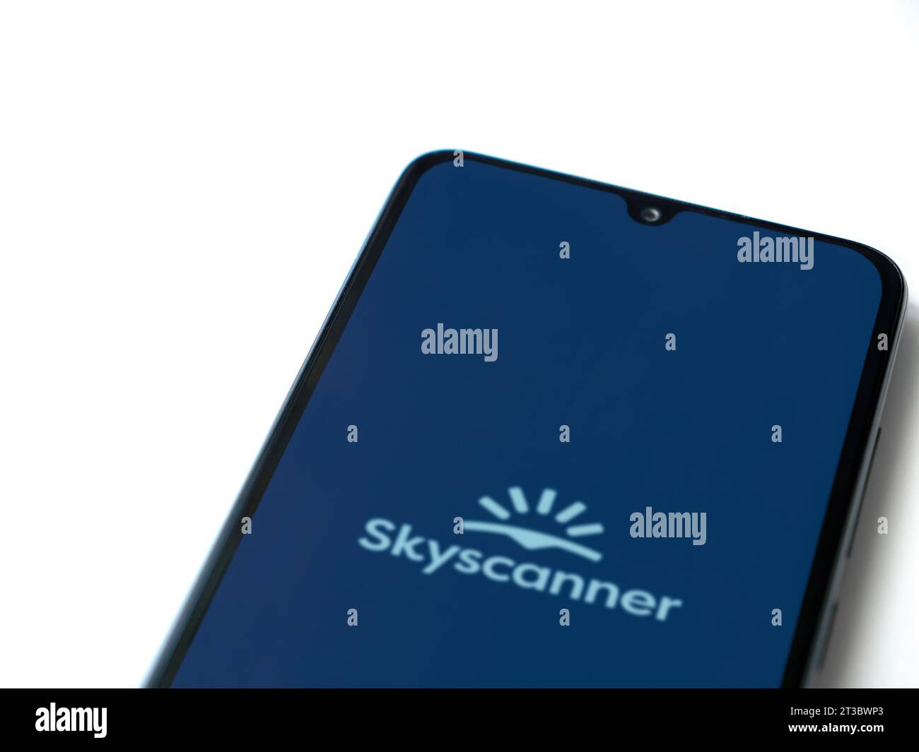 Lod, Israel - July 16,2023: Skyscanner app launch screen on smartphone ...
