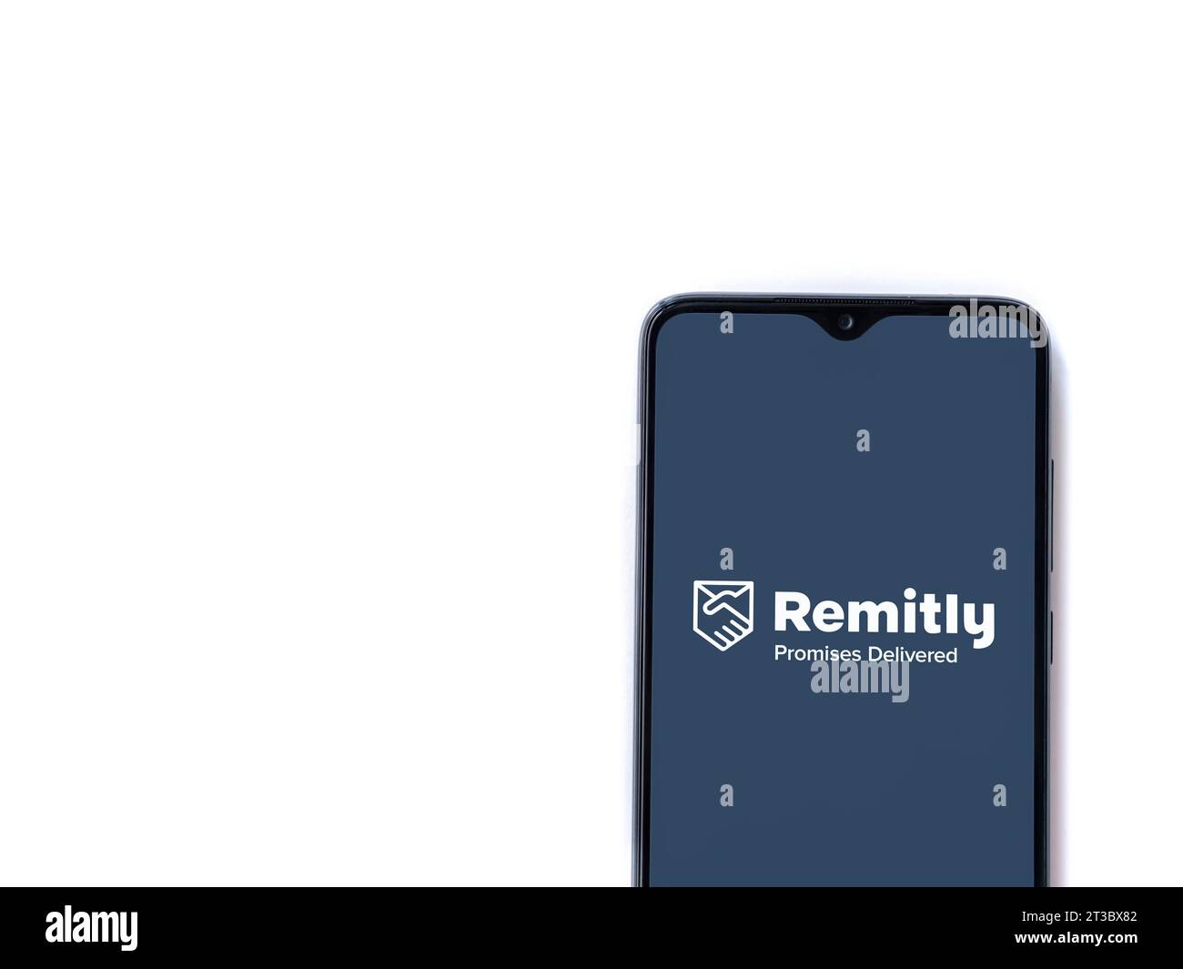Lod, Israel - July 16,2023: Remitly app launch screen on smartphone on ...