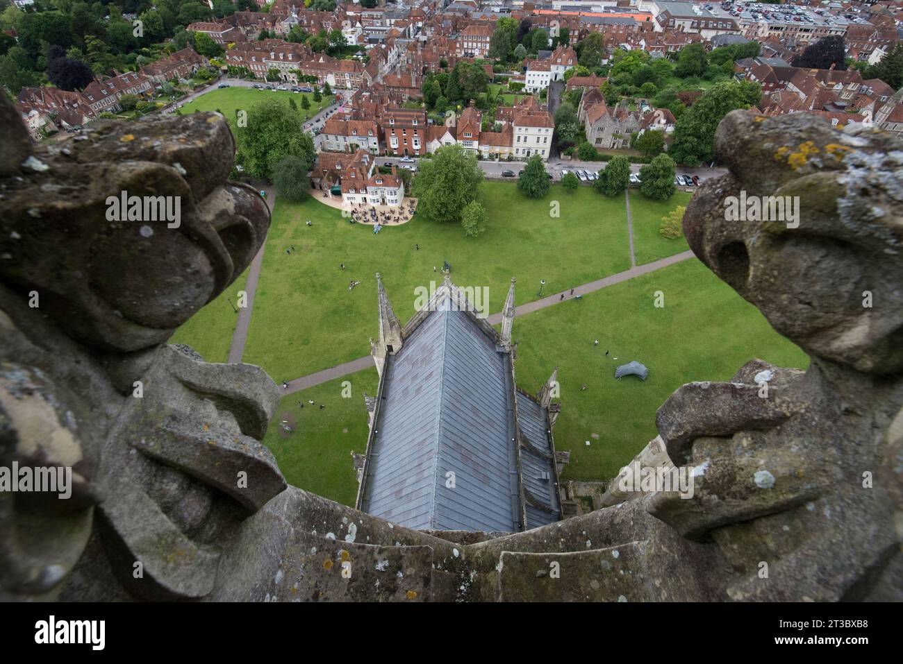 The view from Salisbury Cathedral spire Stock Photo - Alamy