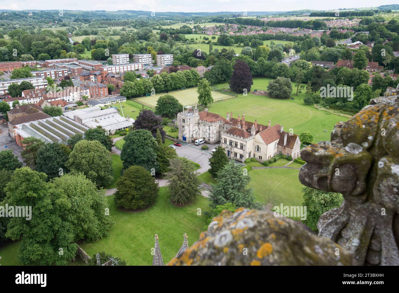 The view from Salisbury Cathedral spire Stock Photo - Alamy