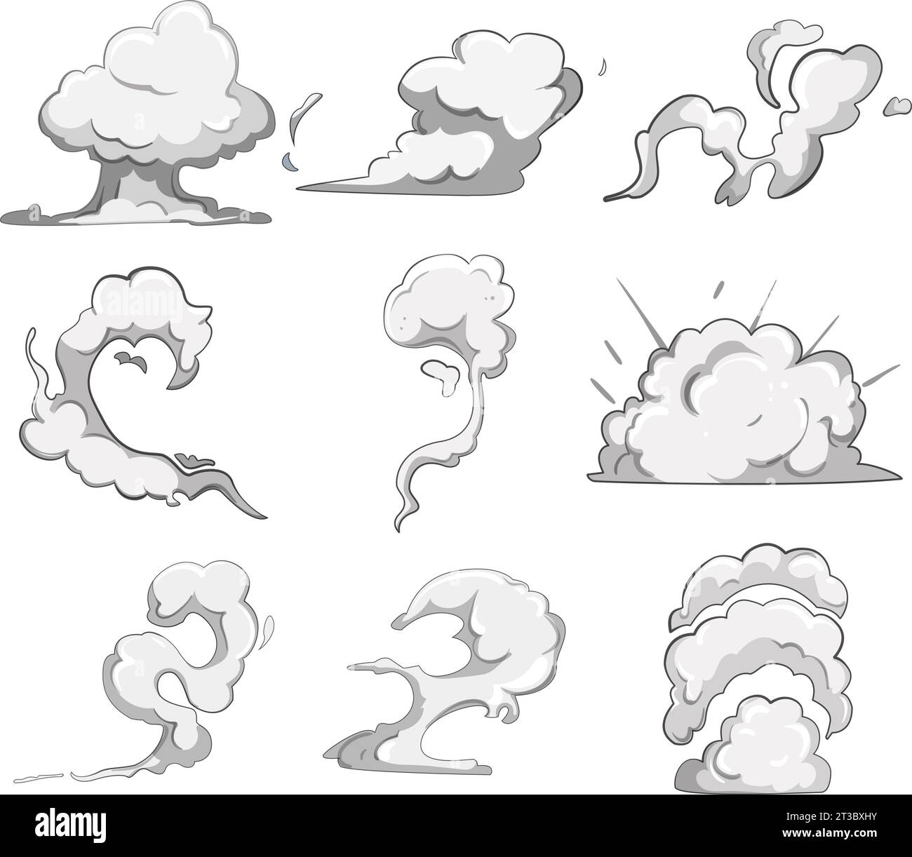 smoke cloud set cartoon vector illustration Stock Vector Image & Art ...